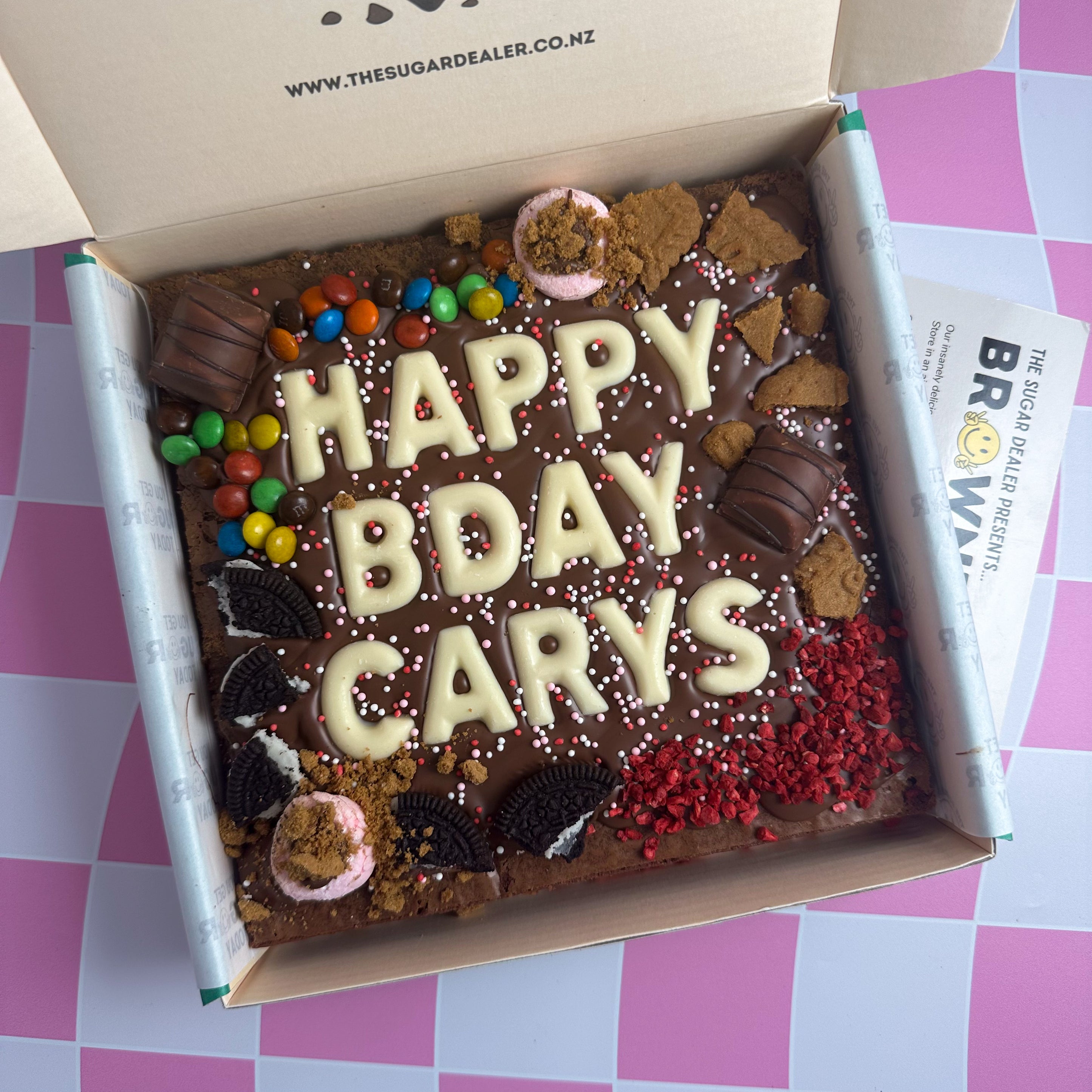 Custom message loaded brownie – THE SUGAR DEALER