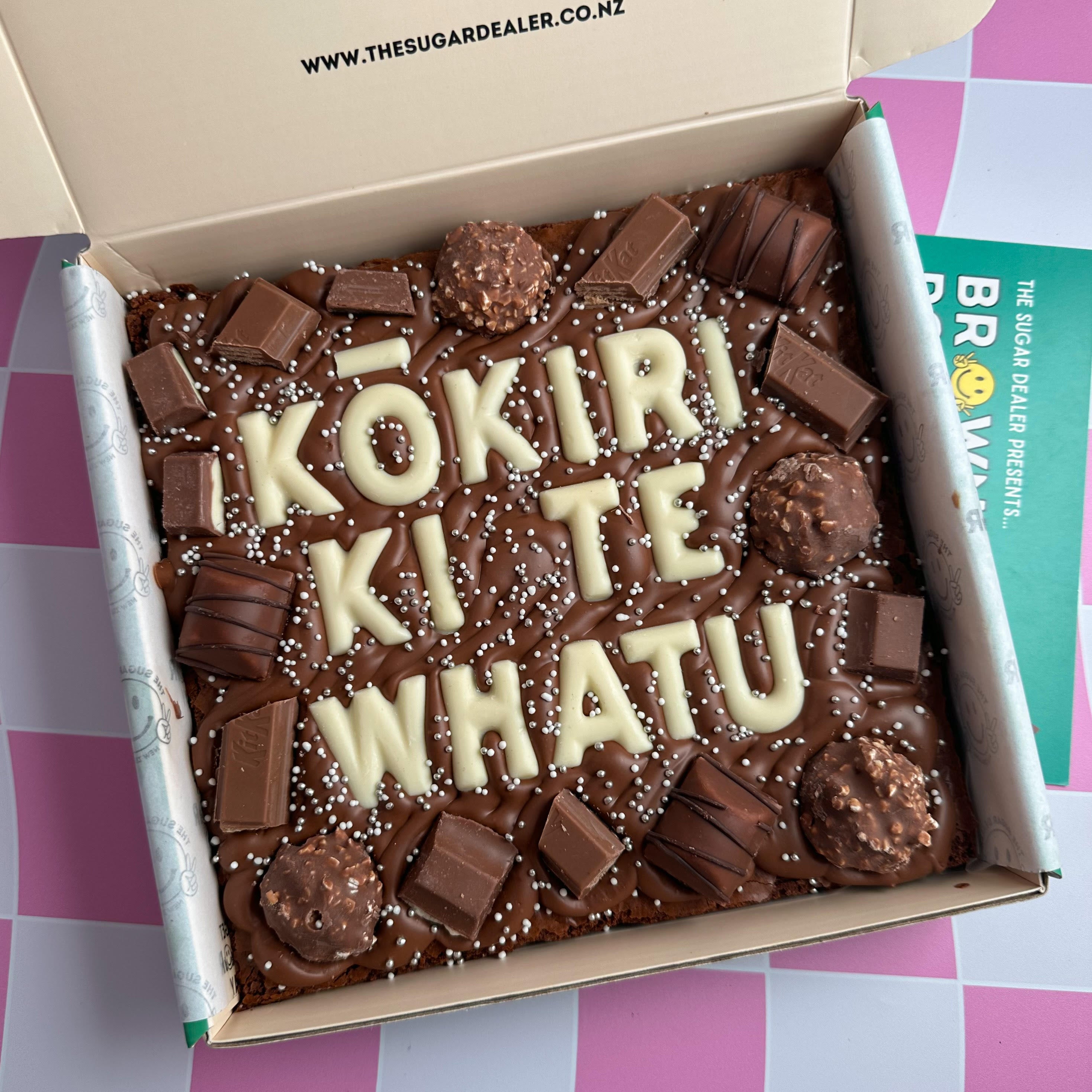 Custom message chocolate fiend brownie – THE SUGAR DEALER